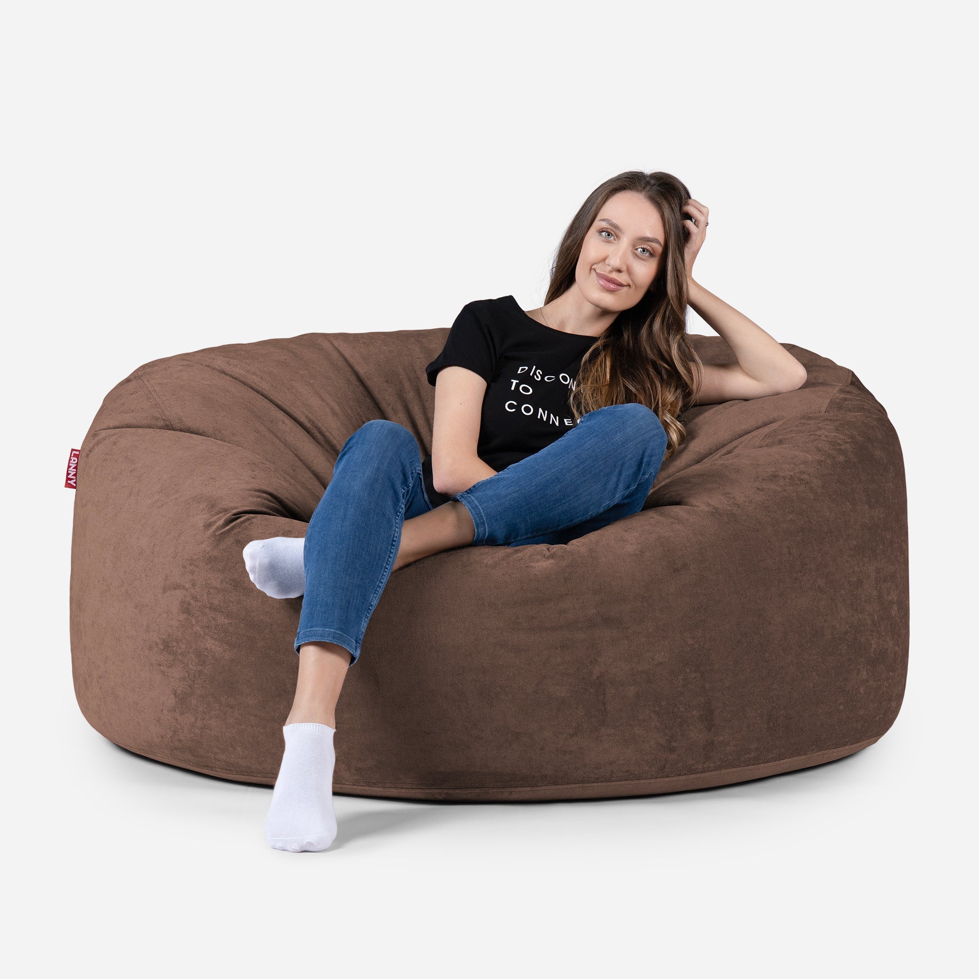 Lanny Bean bag Chair Original Brown Oversize - Weatherproof