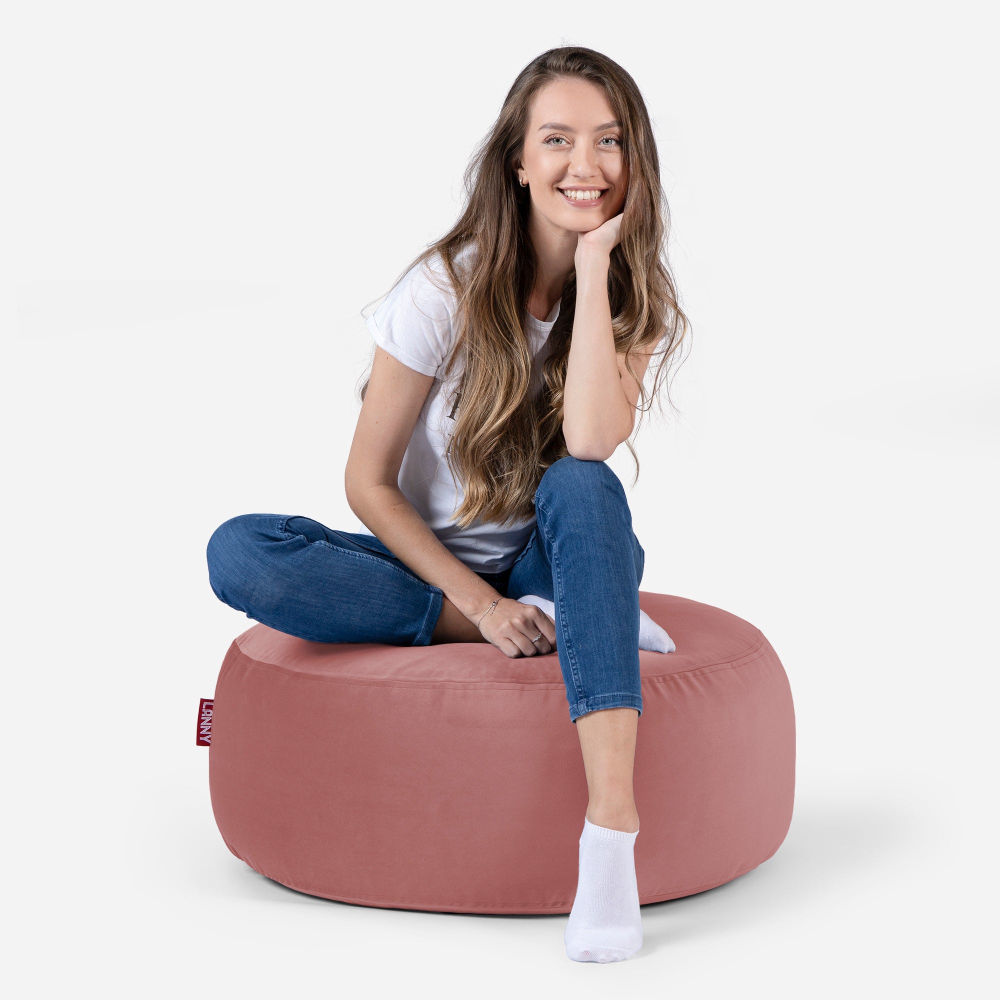 Short Velvet Pink Pouf